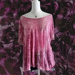 Other | Tops | Whimsical Fairy Abstract Floral Paisley Heather Pink Top ...
